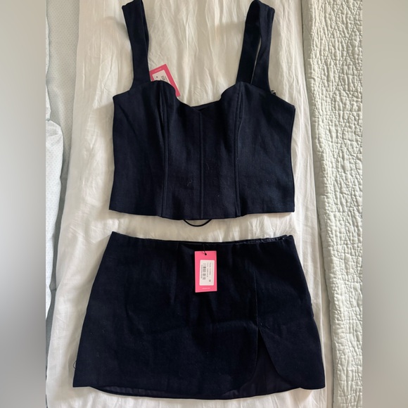 Edikted | Skirts | Edikted Dark Navy Denim Set | Poshmark